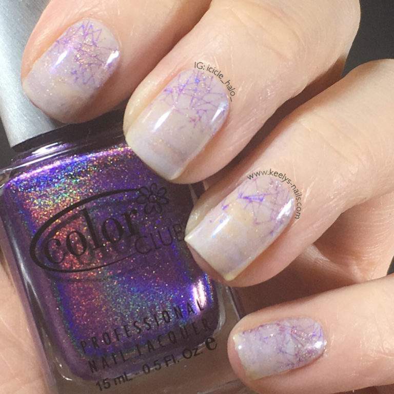Amethyst Crystal Nail Art Smoosh Technique - Keely's Nails
