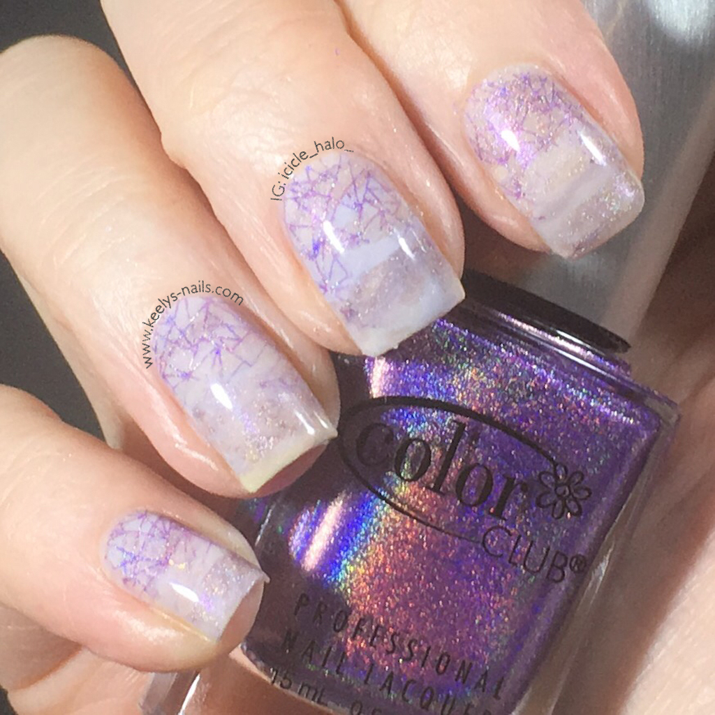 Amethyst Crystal Nail Art Smoosh Technique - Keely's Nails